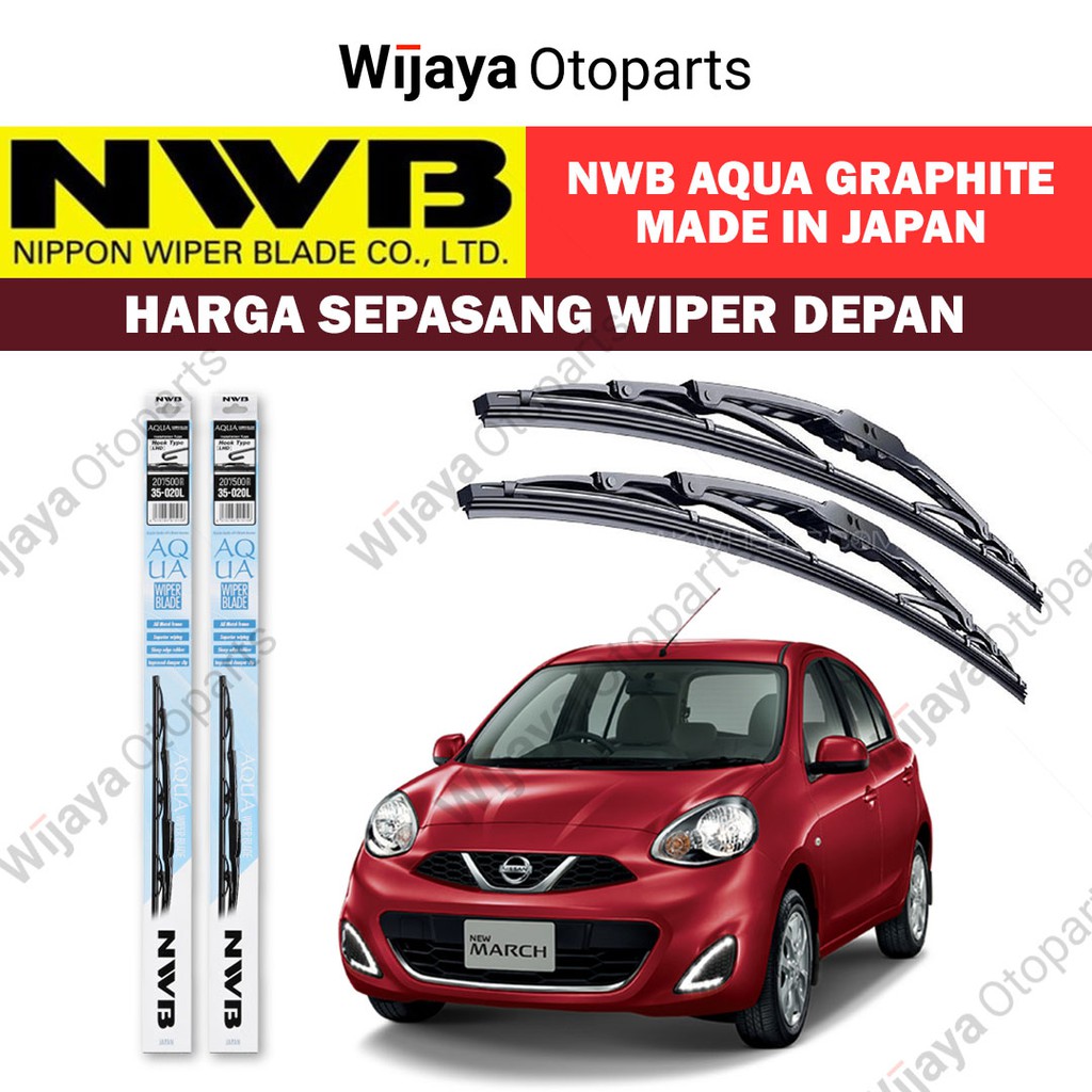 Jual Wiper Blade Depan Nissan March NWB Japan Aqua Graphite 21/14 | Shopee Indonesia