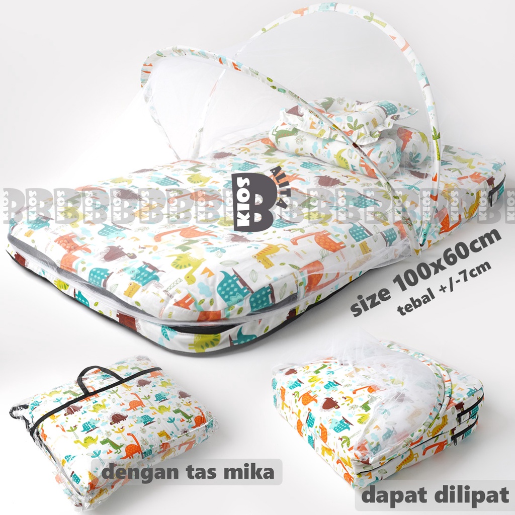 Jual kasur lipat kelambu bayi set bantal peyang & guling /kasur bayi ...