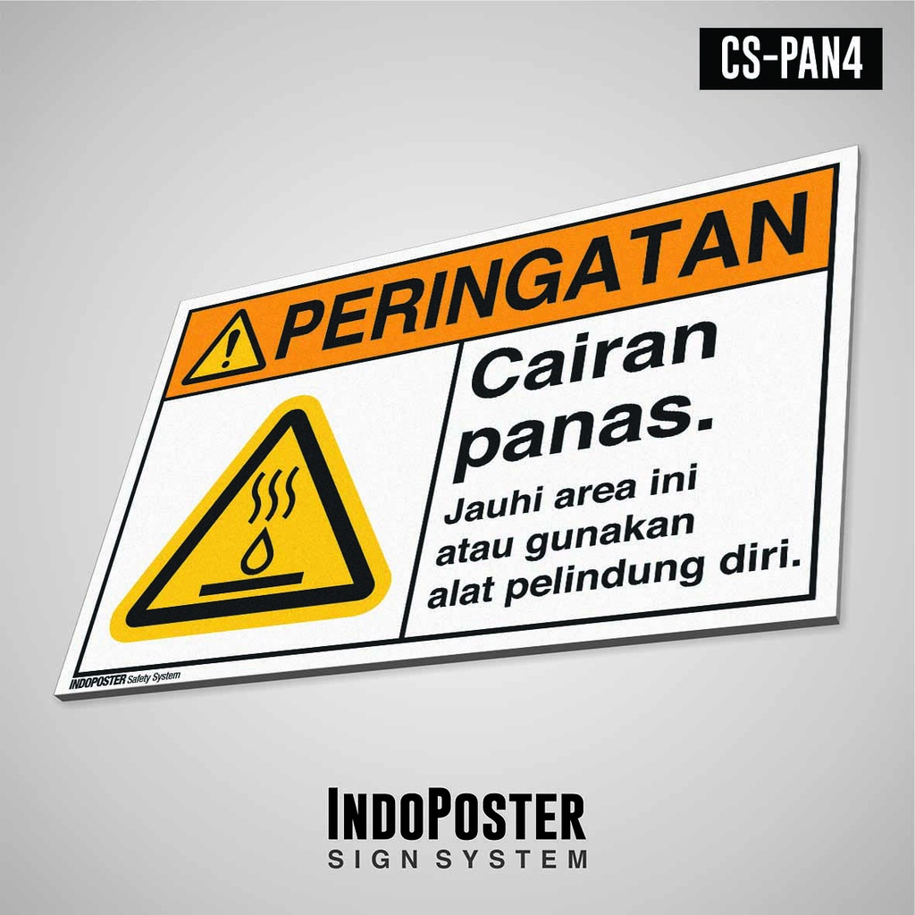Jual Safety Sign Rambu K3 PVC ANSI Peringatan Cairan Panas Gunakan APD ...