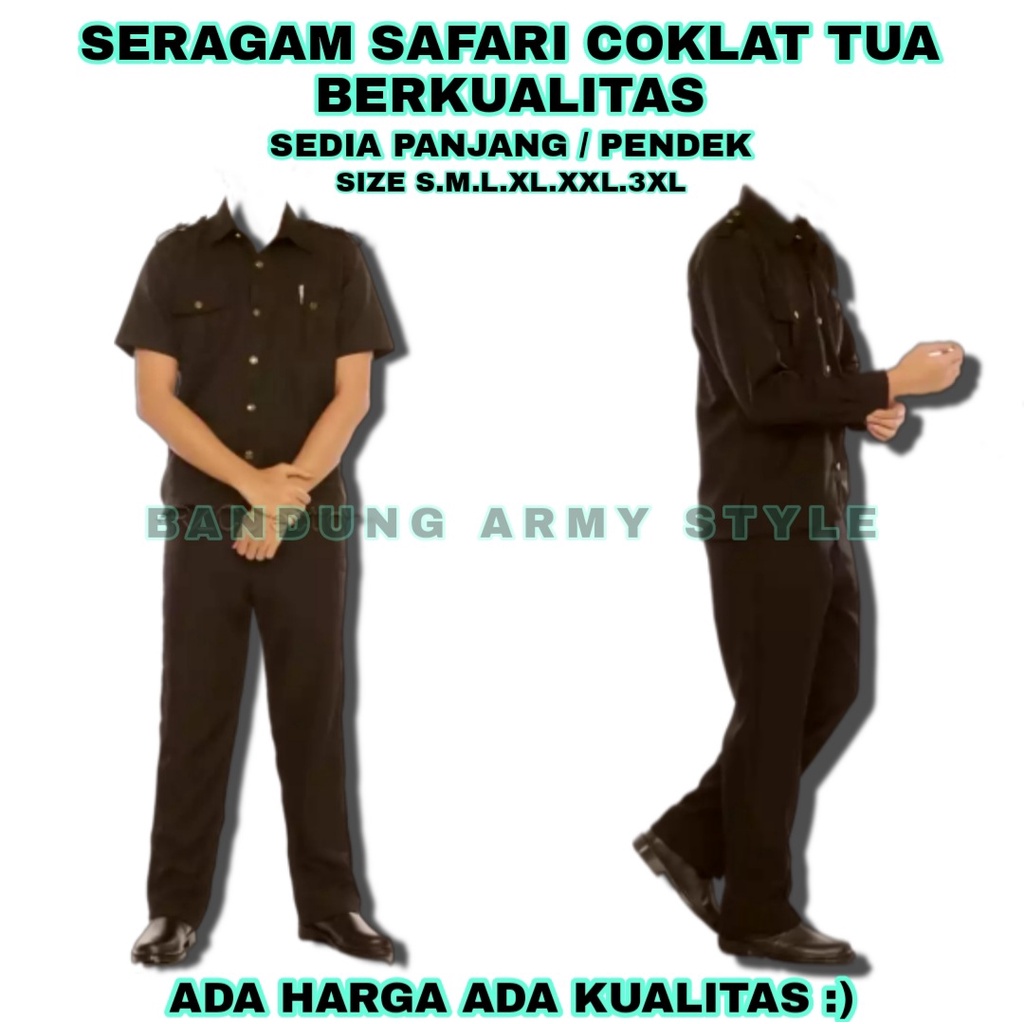 Jual Seragam Safari Security satpam HITAM Terbaru Lengan Pendek Baju ...