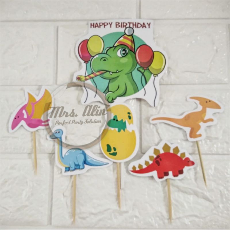 Jual Topper cake Dinosaurus 2 / Topper Cup Cake / Hiasan Kue Ulang ...