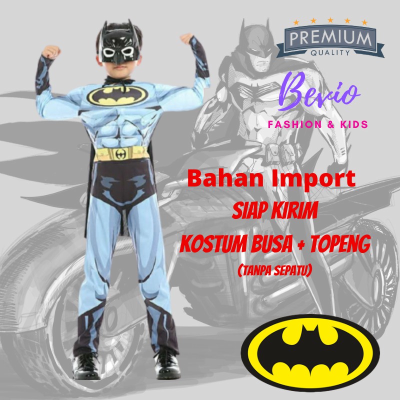 Jual Kostum Anak Busa Otot Batman Putih Anak Superhero Cosplay Ultah ...