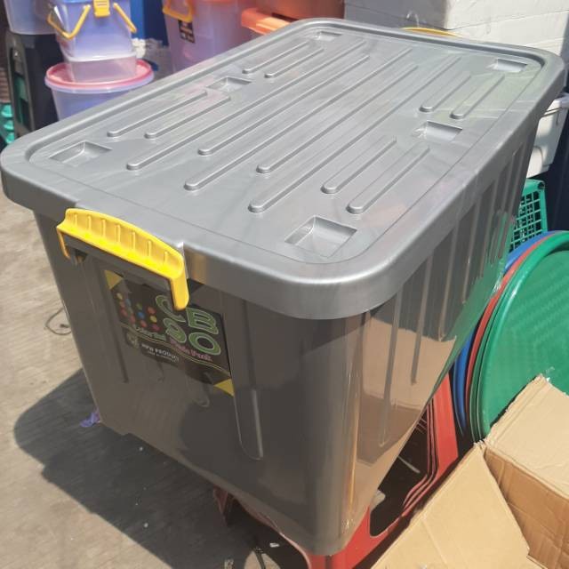 Jual Box Container 180 L MPW ABU/SILVER + Roda JUMBO [KHUSUS KIRIM VIA ...