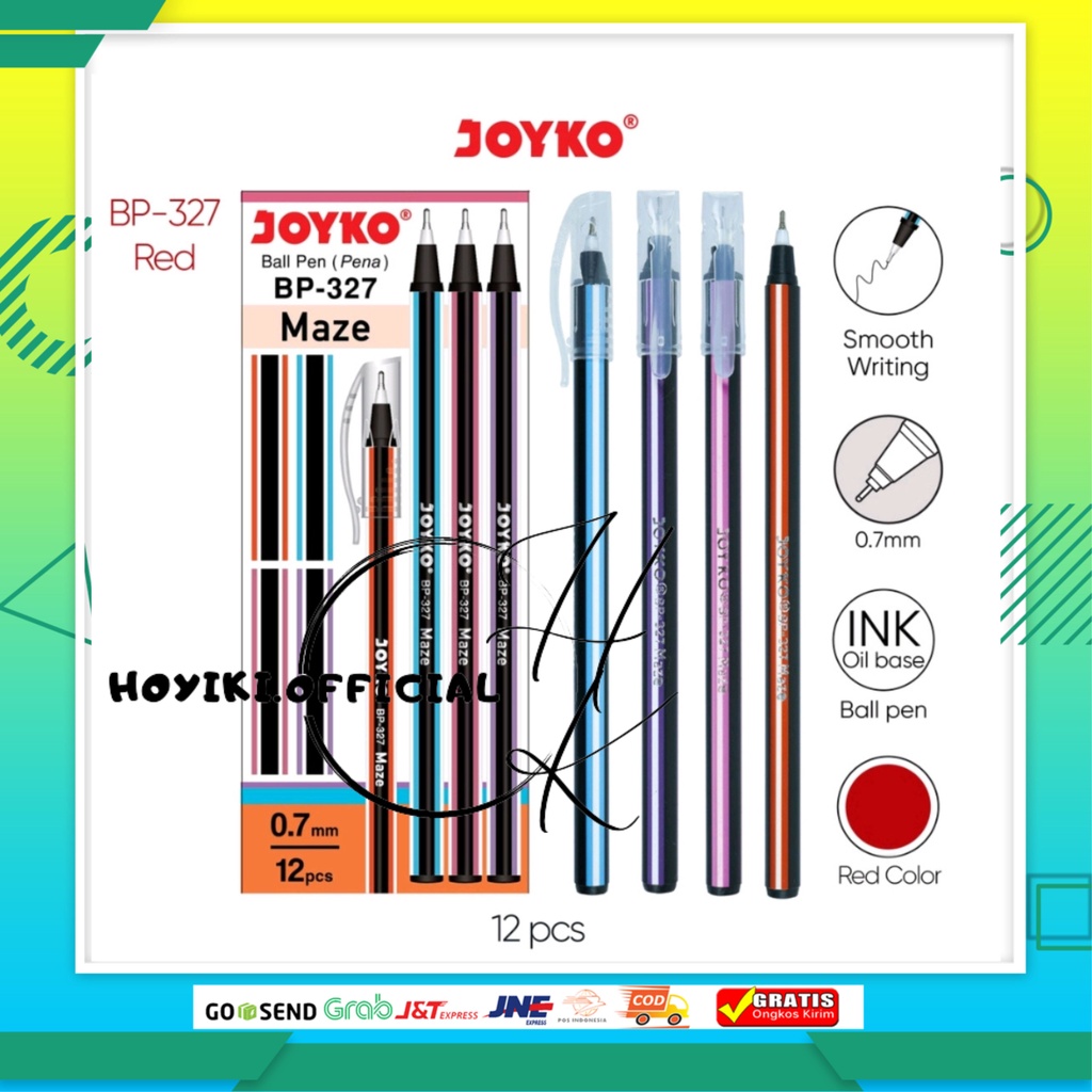 Jual JOYKO Ball Pen Pulpen Pena Joyko BP-327 Maze 0.7 mm PERBOX Isi 12 ...