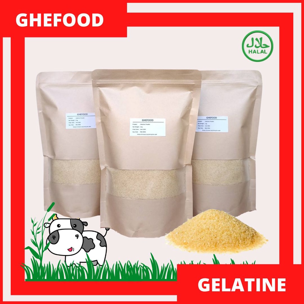 Jual Gelatine Powder/Gelatin Bubuk Sapi Premium Import Halal MUI 250 gr ...