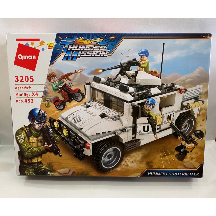 Jual Bricks Block Qman Thunder Mission Jeep Hummer Counterattack 3205 | Shopee Indonesia