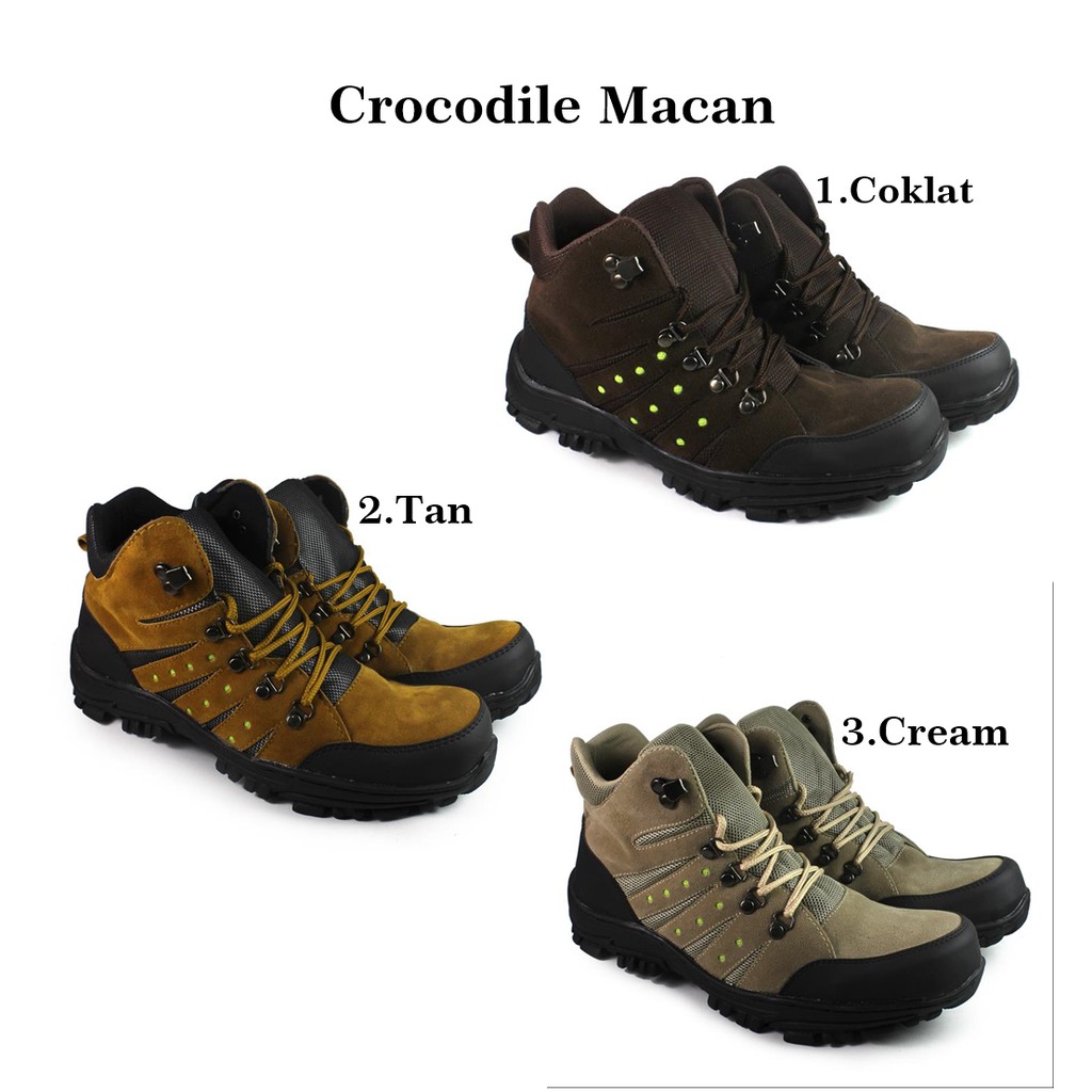 Jual Sepatu Pria Safety Ujung Besi Crocodile Macan Tracking Proyek ...