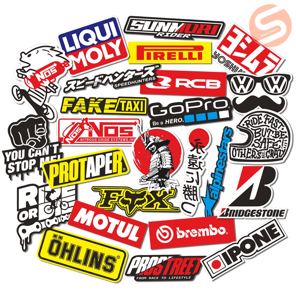 Jual Stiker Pack (25 Pcs) Stiker Otomotif Stiker Helm Stiker Laptop ...