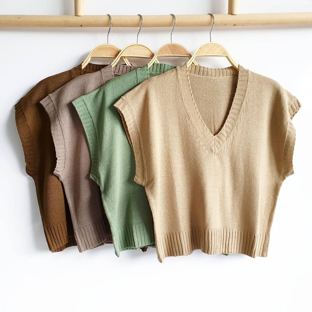 Jual DEVANIA VEST CROPTY KNIT FK l RAJUT PREMIUM / ATASAN WANITA ...