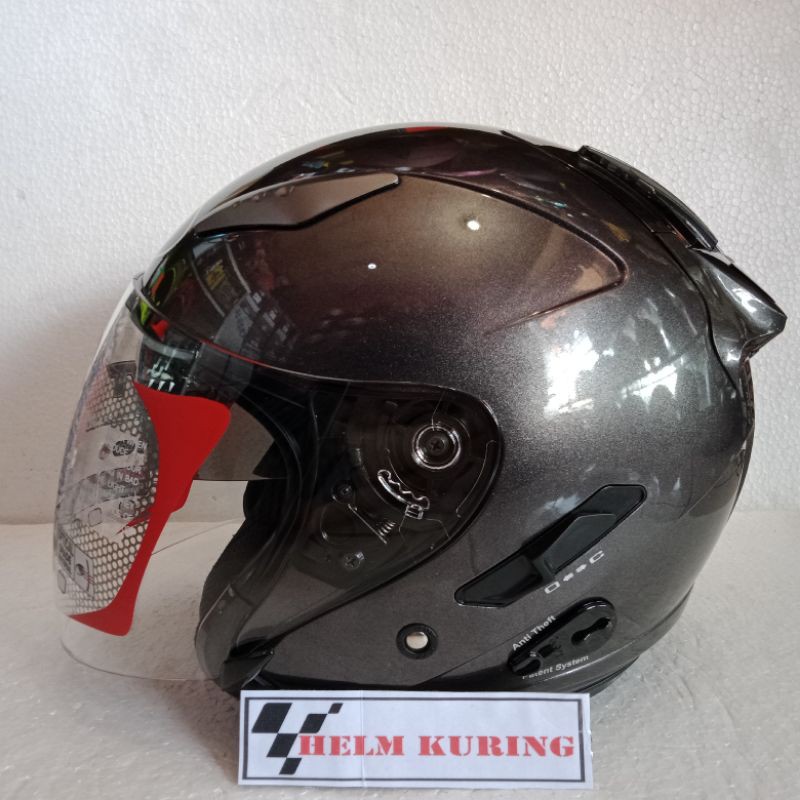 Jual HELM KYT GALAXY SOLID GUNMENTAL ABU ABU TUA | Shopee Indonesia