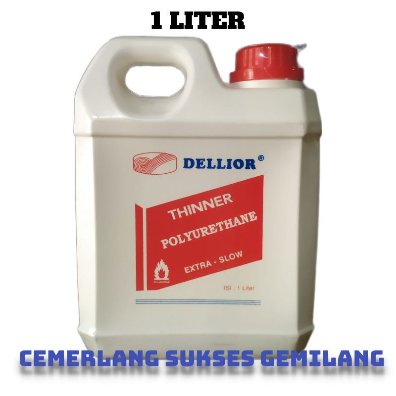 Jual tiner delior 1 liter thiner extra slow pelarut cat dan pernis atau ...