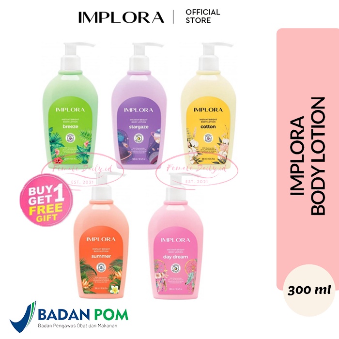 Jual [ LOTION ] IMPLORA INSTANT BRIGHT BODY LOTION 300 ML / HAND BODY ...