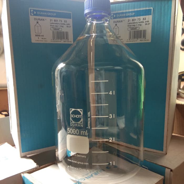 Jual DURAN Laboratory Bottle 5000 ml clear Botol Laboratorium sample 5 ...