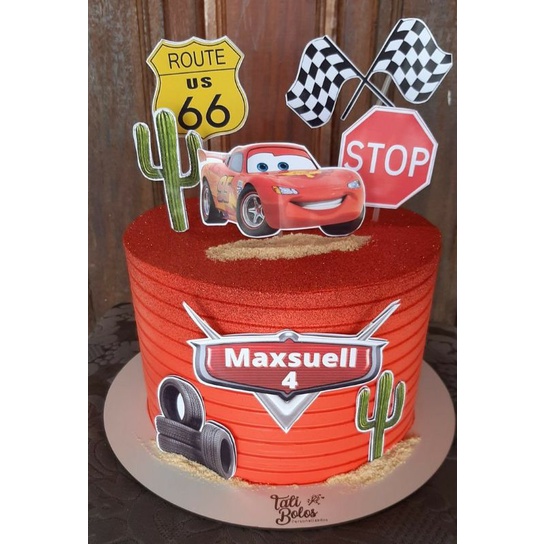 Jual Topper Cake kue Cars mobil free custom nama dan ucapan | Shopee ...
