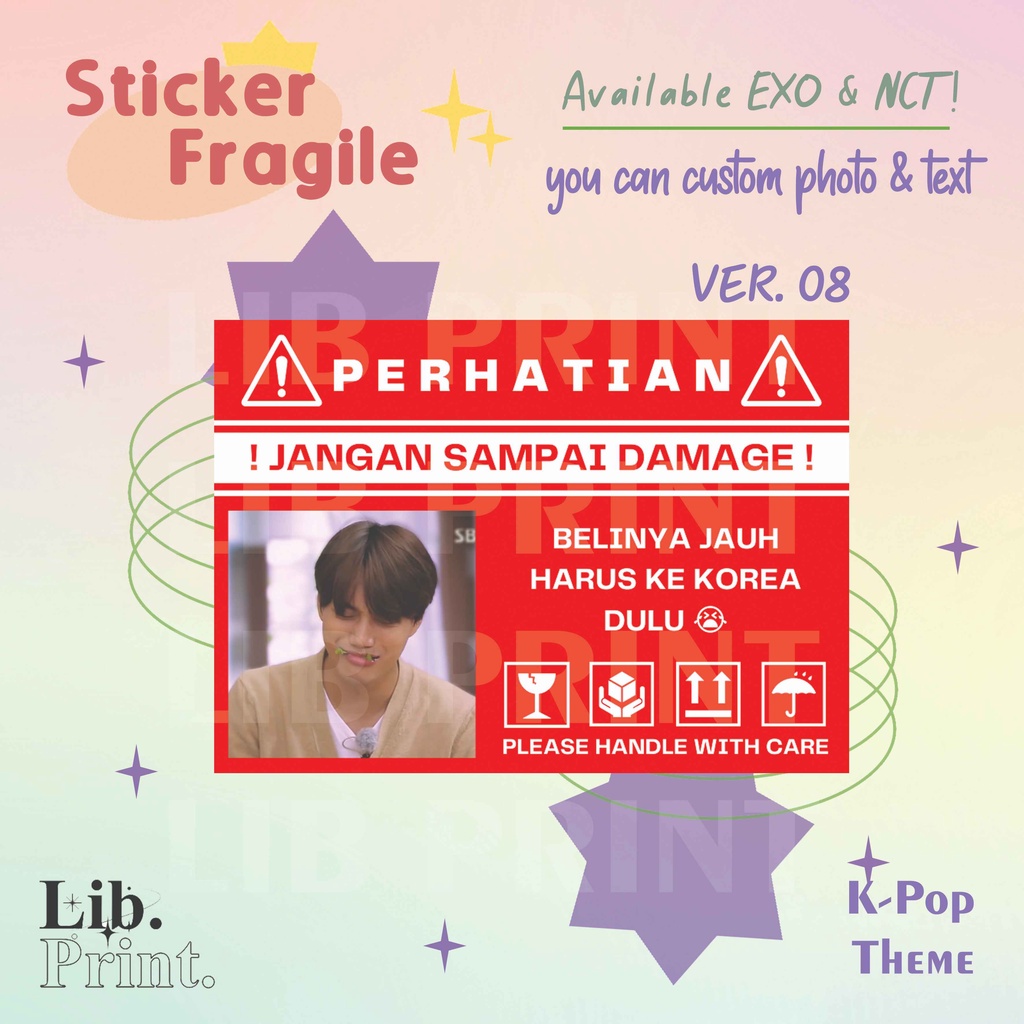 Jual STICKER FRAGILE / STICKER KPOP EXO NCT CUSTOM / STICKER LUCU KOREA ...
