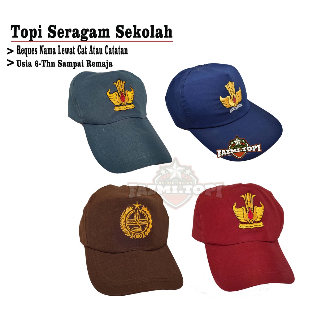 Jual Topi Seragam Sekolah SD-SMP-SMA Free Bordir Nama | Shopee Indonesia