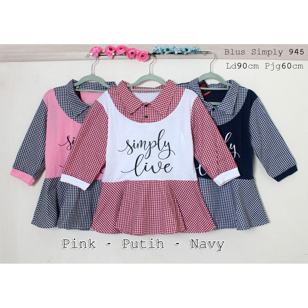 Jual 945 Blus simple/atasan blus/atasan wanita/blus wanita/jual blouse ...