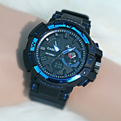 Jual JAM TANGAN CASIO G SHOCK GWA 1100 PETA HITAM BIRU | Shopee Indonesia