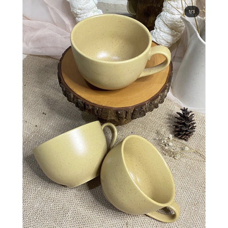 Jual JUMBO MUG STONE YELLOW, PIRING KERAMIK ESTETIK / AESTHETIC PLATE ...