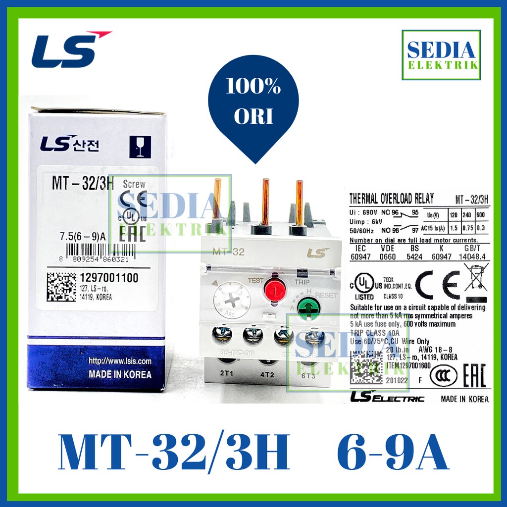 Jual LS THERMAL OVERLOAD RELAY MT-32/3H 6-9A 7.5A MT-32 MT 32 | Shopee ...