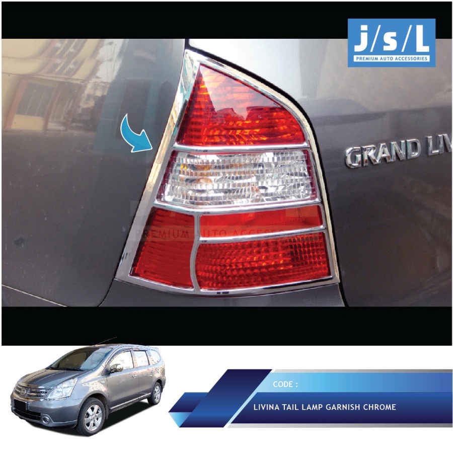 Jual Nissan Grand Livina Tail Lamp Garnish Chrome/Garnish Lampu ...