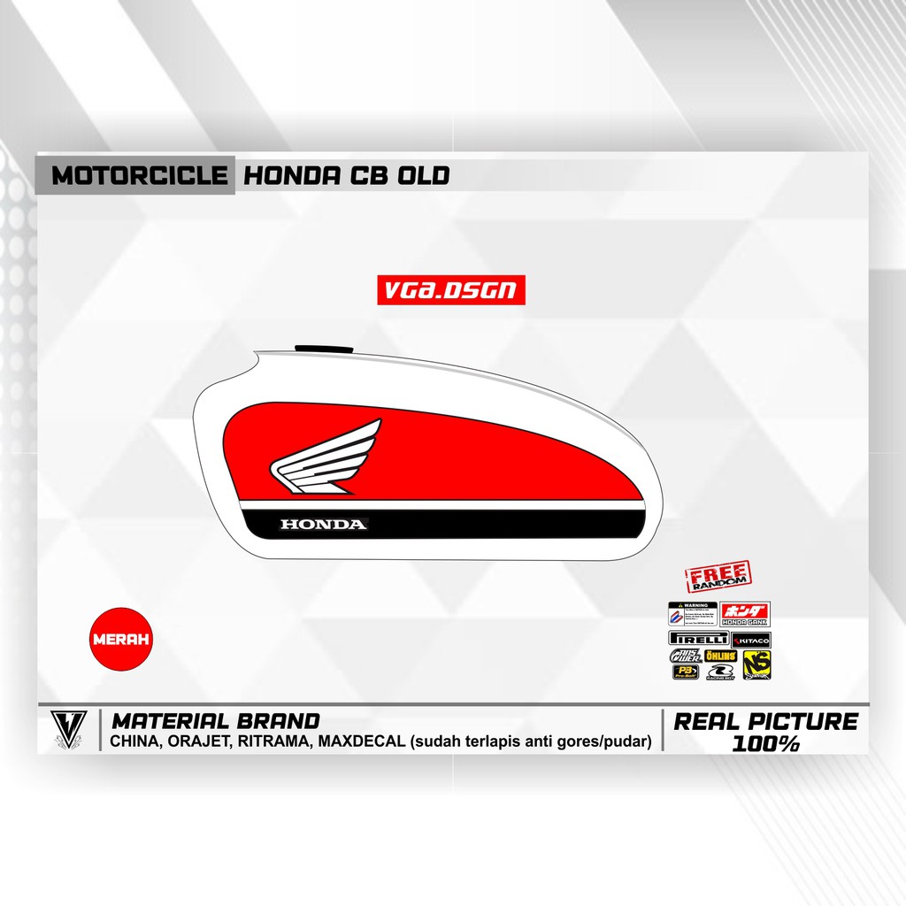 Jual STIKER HONDA CB 100 CB 125 MODEL ORIGINAL STIKER TANGKI CB EMBLEM ...