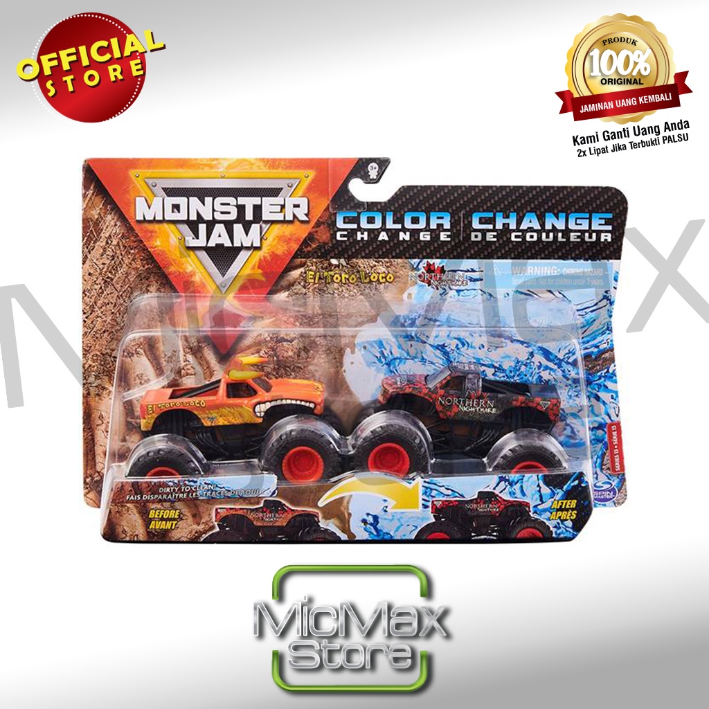 Jual Monster Jam Color Change 1:64 El Toro Loco & Northern SM58702 ...