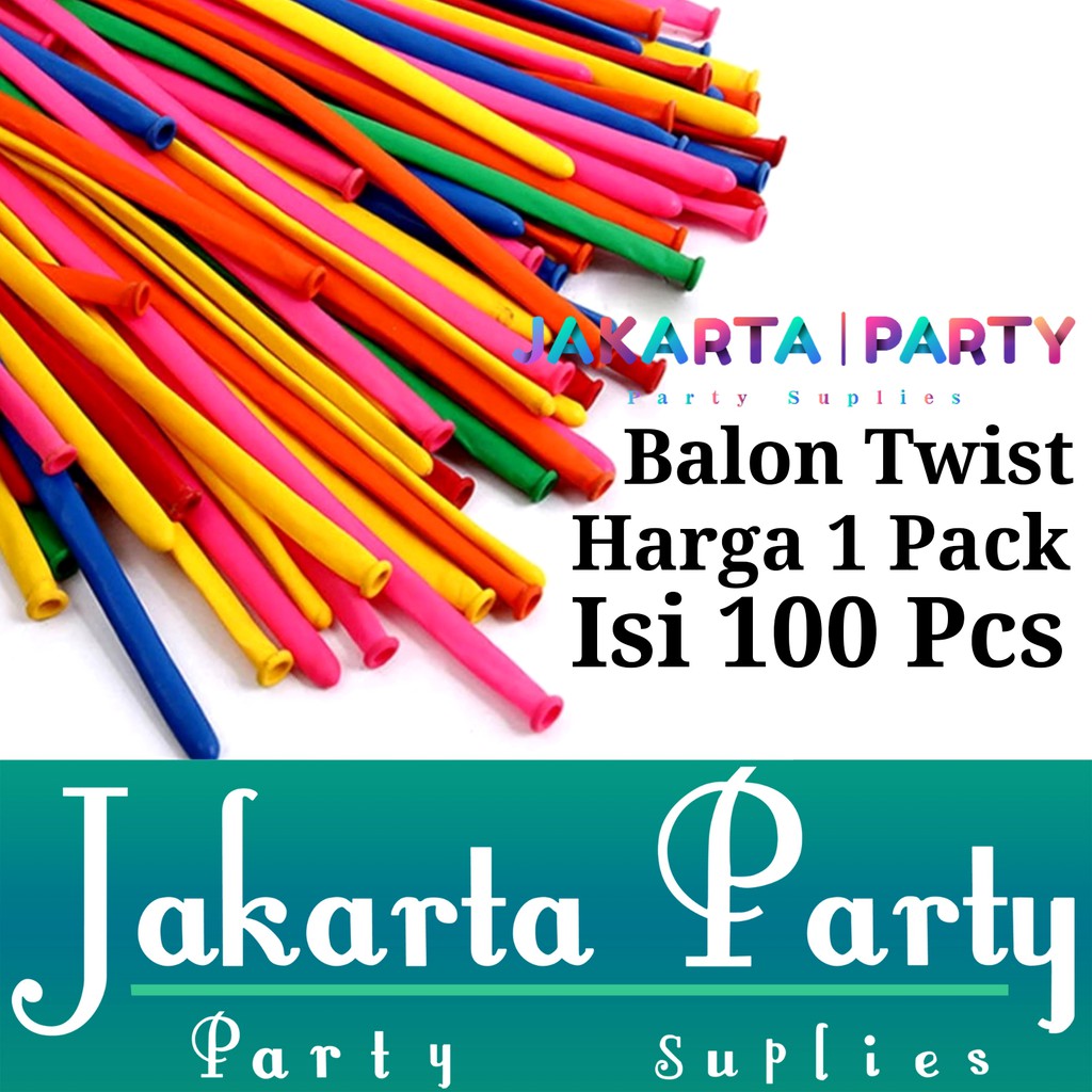 Jual ISI 100 Pcs Balon Twist 1 Pack / Balon Twist Per Pack / Balon ...