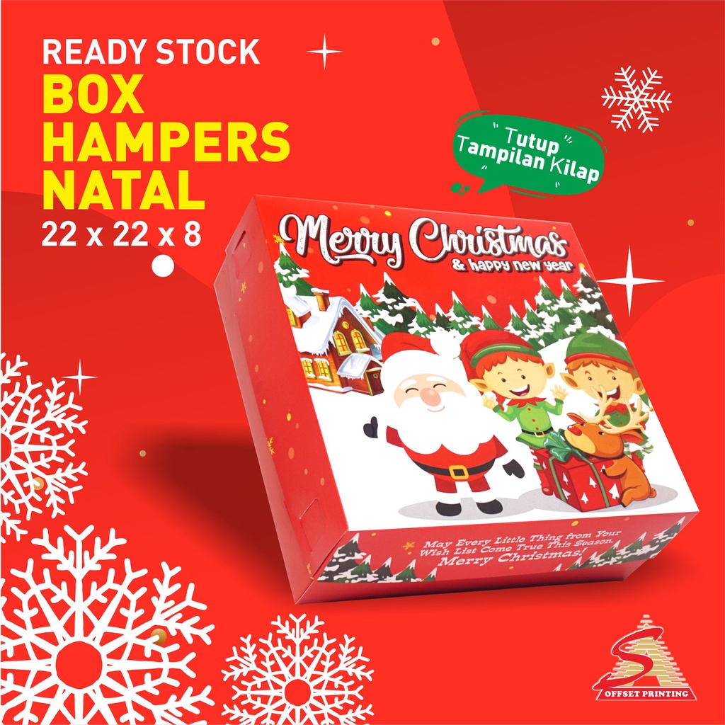 Jual 22x22x8 Box Natal/Christmas Box/Christmas hampers/Dus Natal ...