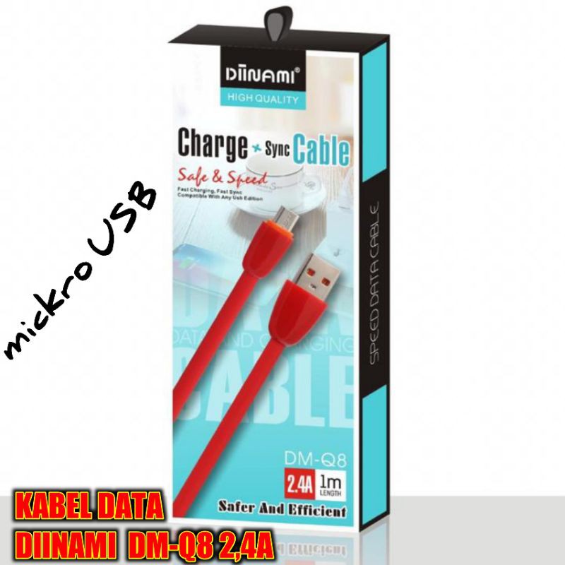 Jual kabel data diinami model DM-Q8 mickro usb 2,4A | Shopee Indonesia