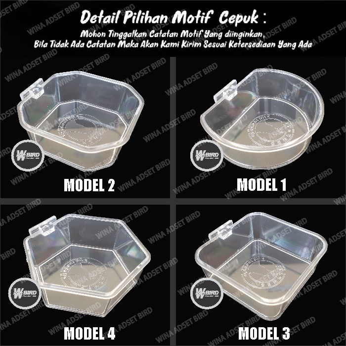 Jual CEPUK WADAH TEMPAT PAKAN MINUM BURUNG UNIK 4 MODEL SEGI 8 SEGI 6 ...