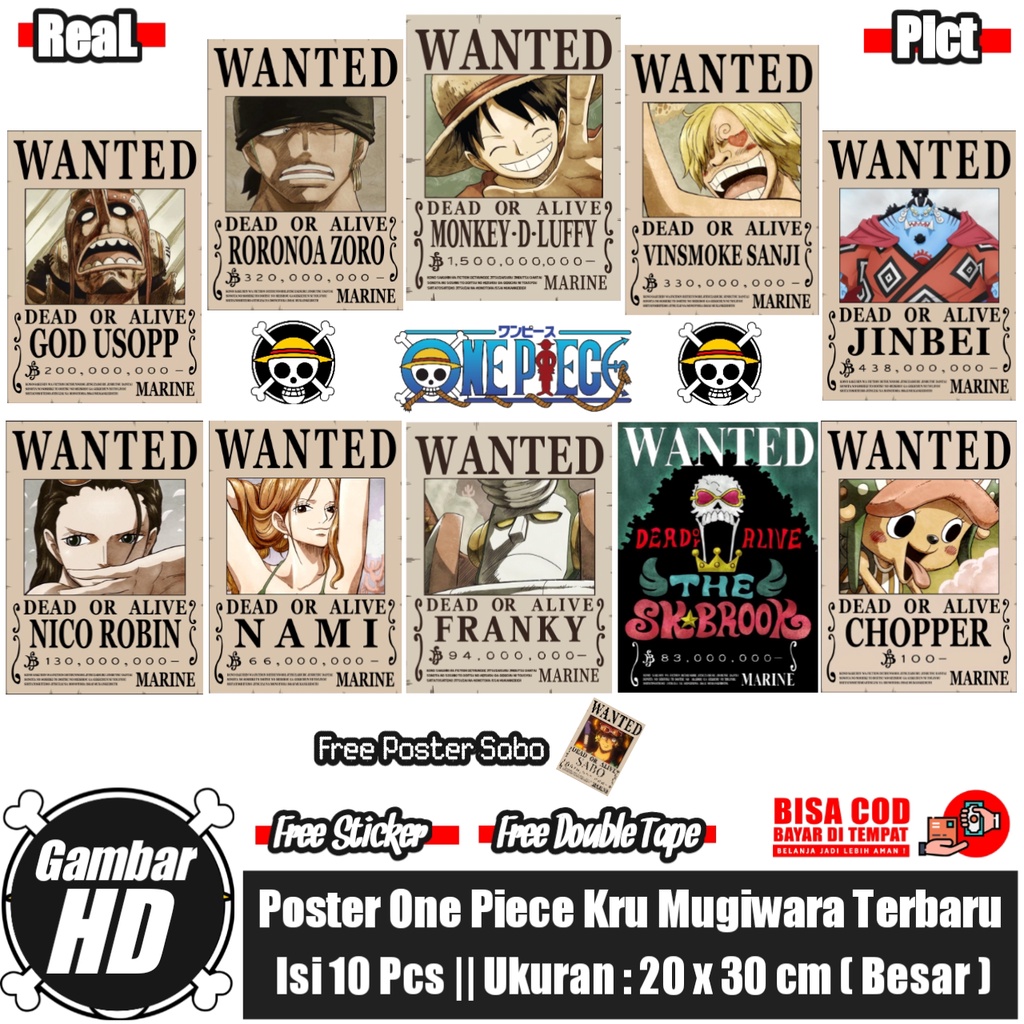 Jual Poster Dinding One Piece Terbaru Size 20x30 cm Gambar HD | Poster ...