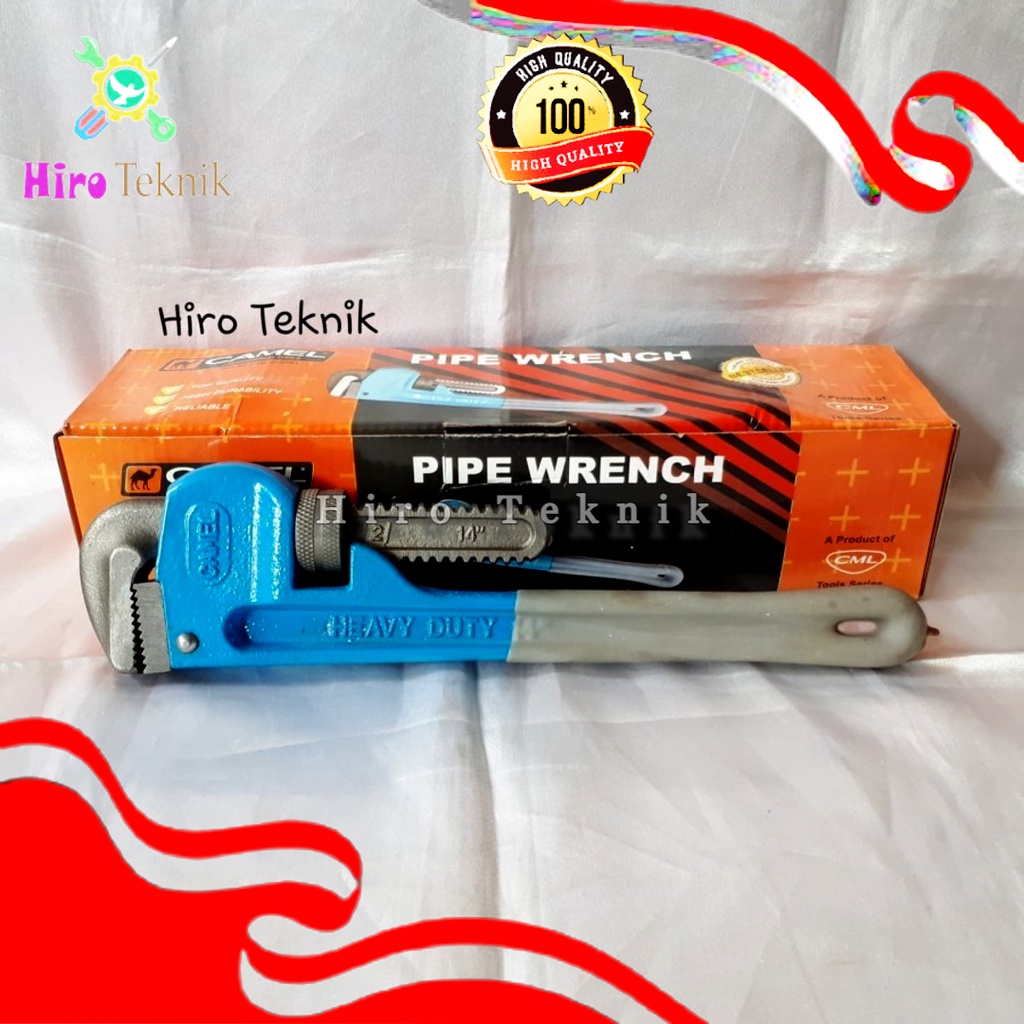 Jual Kunci Pipa 12 Inch, 14 Inch & 18 Inch CAMEL Heavy Duty Pipe Wrench ...