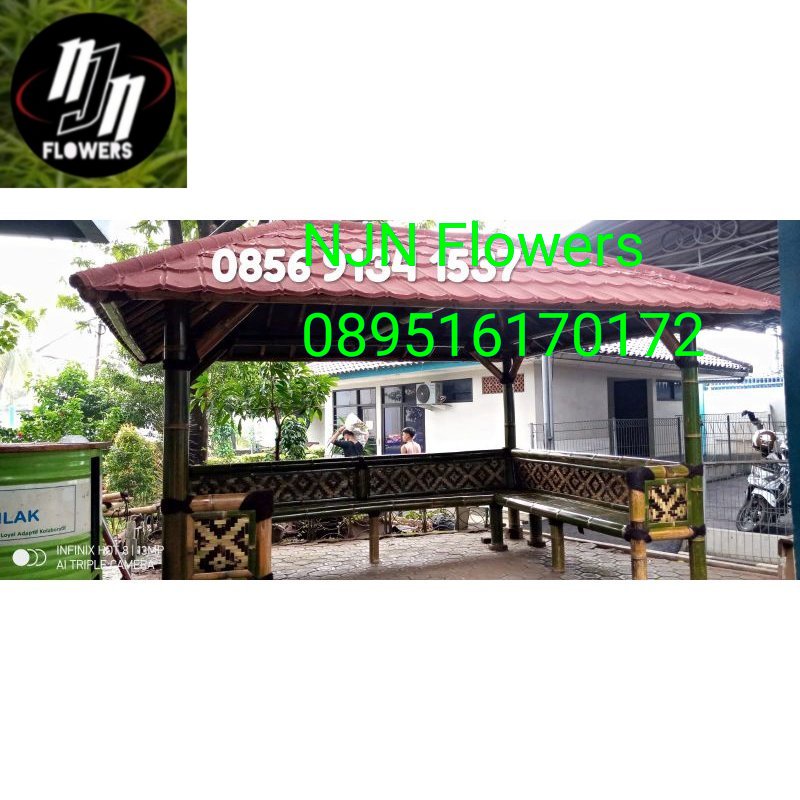 Jual Saung Bambu Atap Geteng Metal - Saung Bambu Gazebo Murah | Shopee ...