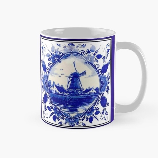 Jual Mug DUTCH BLUE DELFT Vintage Windmill on River | Shopee Indonesia