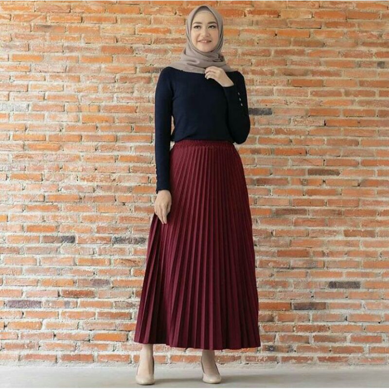 Jual (TERMURAH LANGSUNG PABRIK)ROK PLISKET PREMIUM/ROK PLISKET MAYUNG/ROK PLISKET JUMBO | Shopee ...