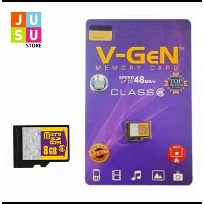 Jual Memory Card Vgen 8GB Class 6 (V-Gen Micro SD) | Shopee Indonesia