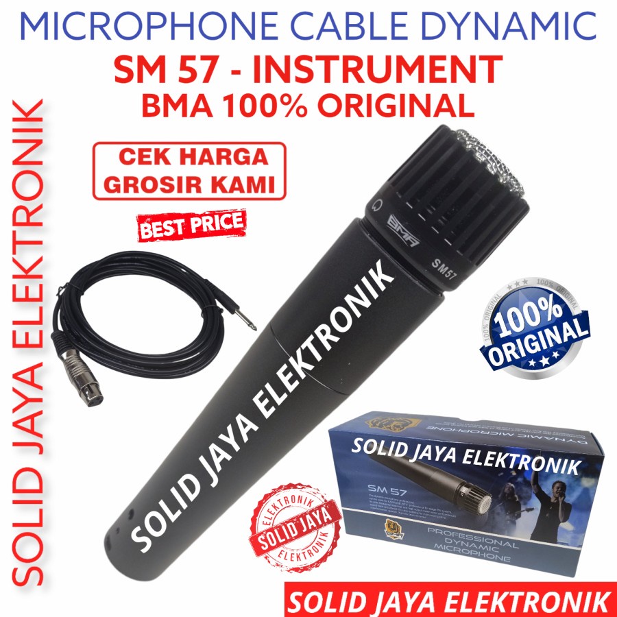 Jual MIC MICROPHONE INSTRUMENT BMA SM 57 KABEL DYNAMIC MIK SM57 SM-57 MIKROPON MUSIK INSTRUMENTS ...