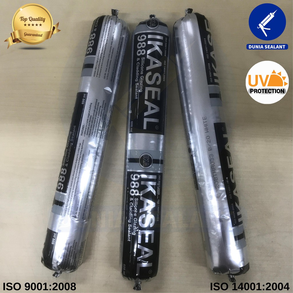 Jual IKASEAL 988 Sosis Silicone Sealent Netral Lem Kaca Aluminium Logam ...
