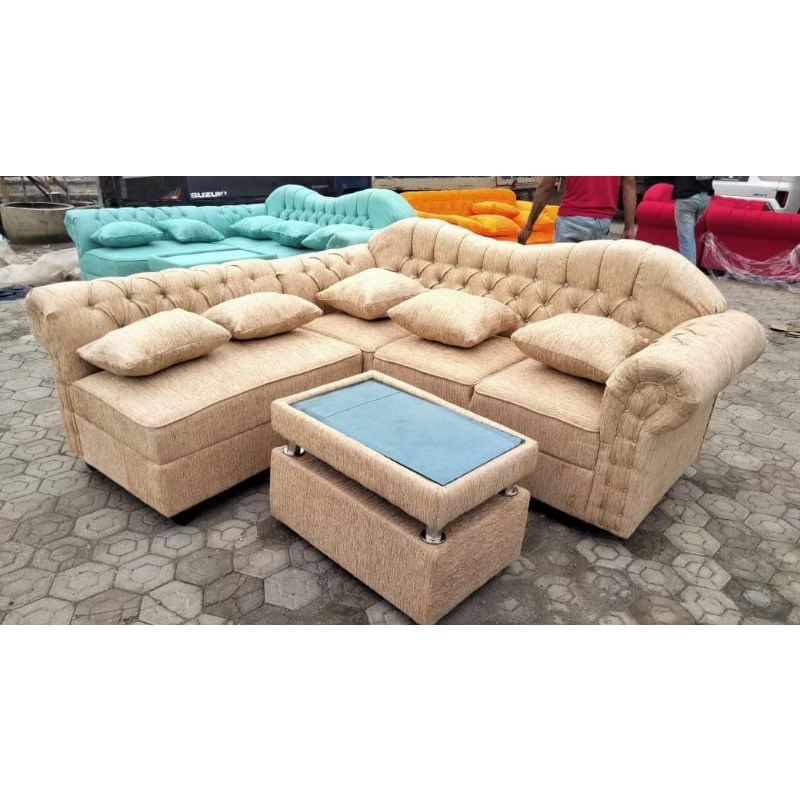 Jual PROMO GRATIS ONGKIR sofa L minimalis bahan kain midili bisa pilih ...