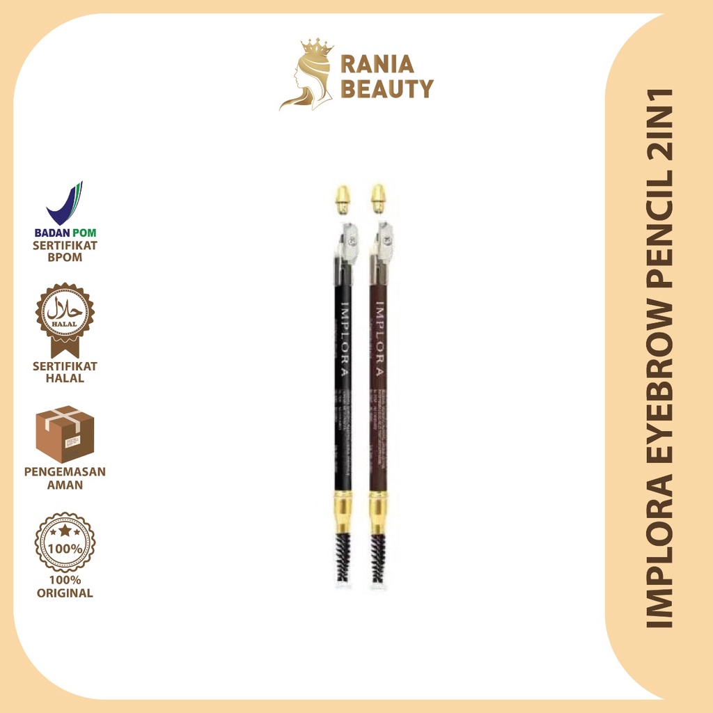 Jual Implora Eyebrow Pencil 2in1 100% Original | Pensil Alis | Coklat ...