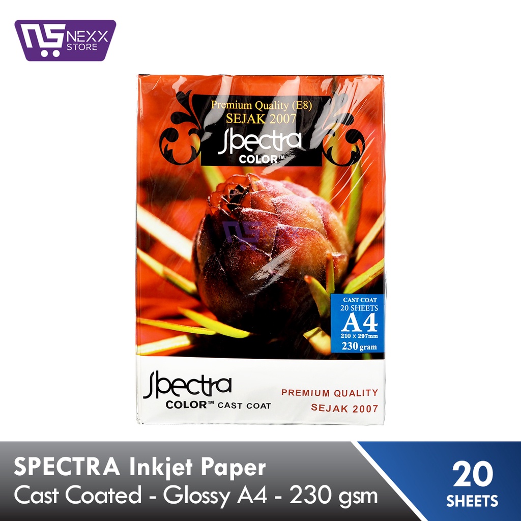 Jual SPECTRA Cast Coated Inkjet Paper GLOSSY - A4 - 230 gsm | Shopee ...