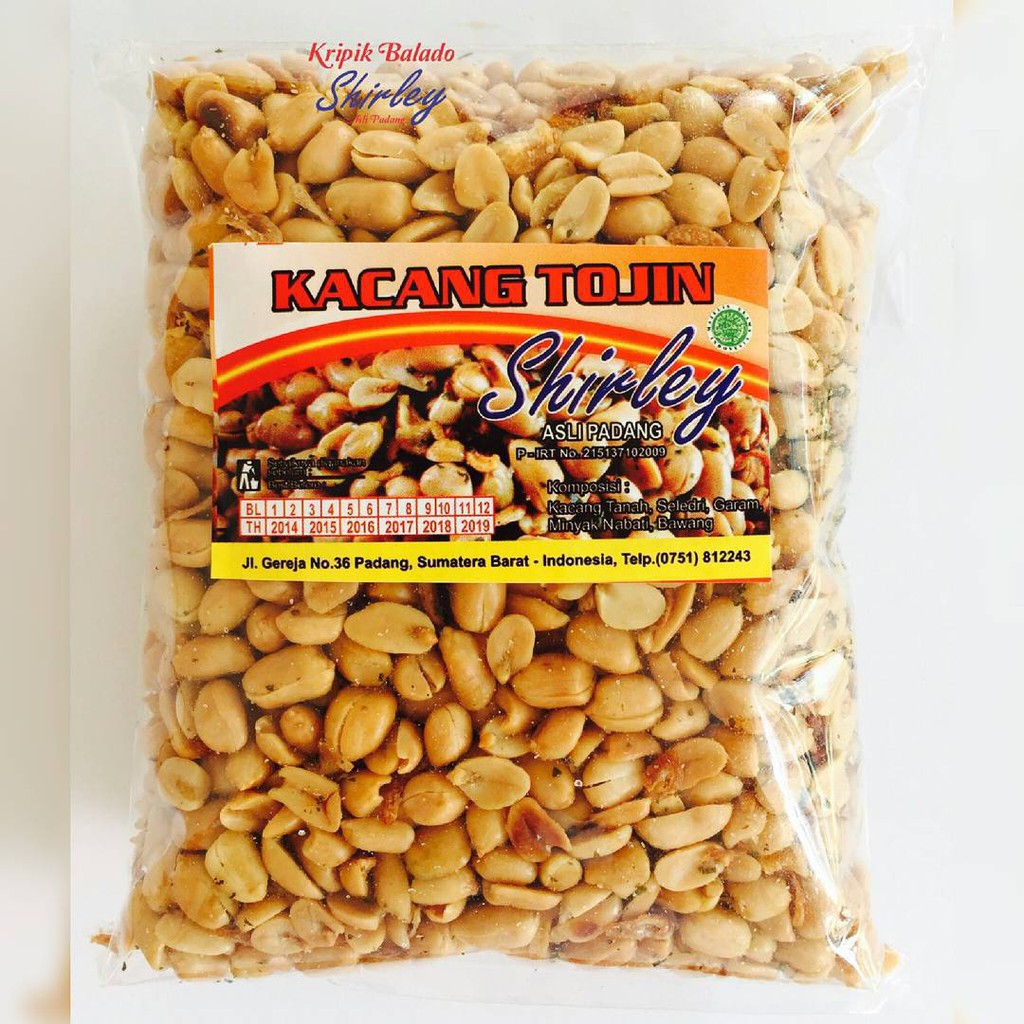 Jual Kacang Tojin Shirley Khas Padang Kemasan 500 gram | Shopee Indonesia