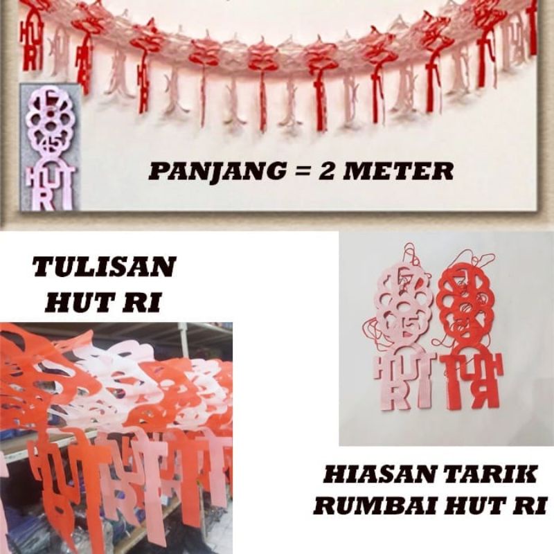 Jual Garland TARIK Banner Hiasan Dekorasi HUT RI Rumbai Tarik HUT RI ...