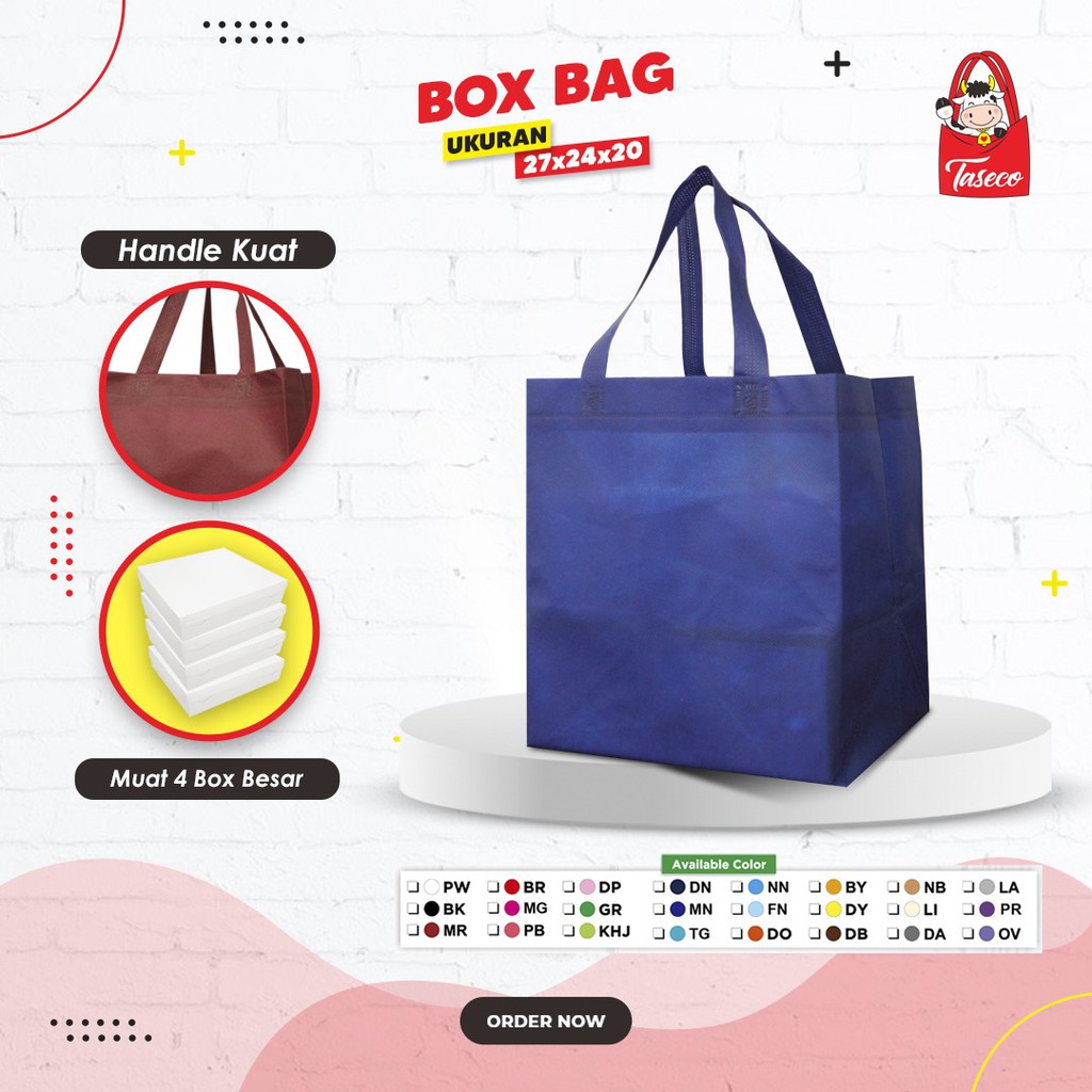 Jual TASECO Tas Spunbond Polos Box Nasi 20x20 | Tas Berkat Tas Syukuran | Tas Hajatan Bahan ...