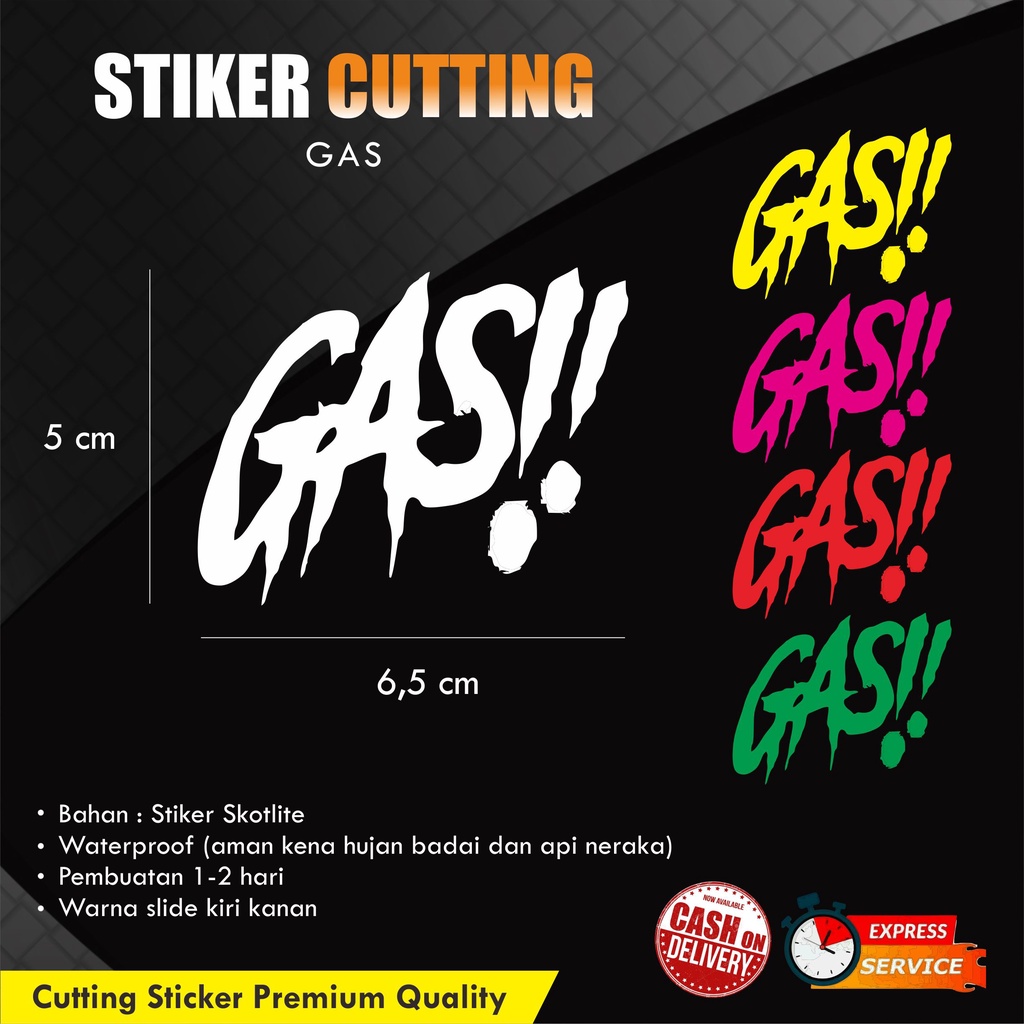 Jual Stiker Cutting GAS / sticker / Stiker nama / Stiker mobil motor ...