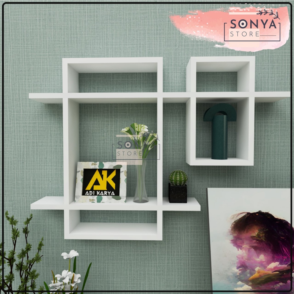 Jual Rak Dinding MInimalis Hiasan Tempel Tembok Gantung Multifungsi ...