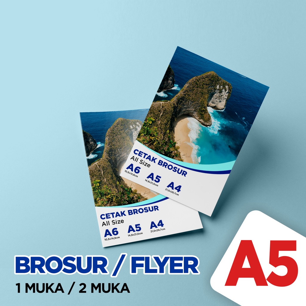Jual CETAK BROSUR A5 / FLYER / LEAFLET ART PAPER 150 GRAM (min 50 ...