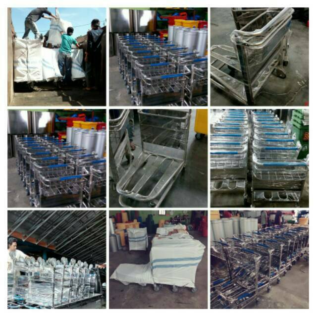 Jual Trolley Bandara/ Airport Stainless.Steel Rem Automatic | Shopee ...