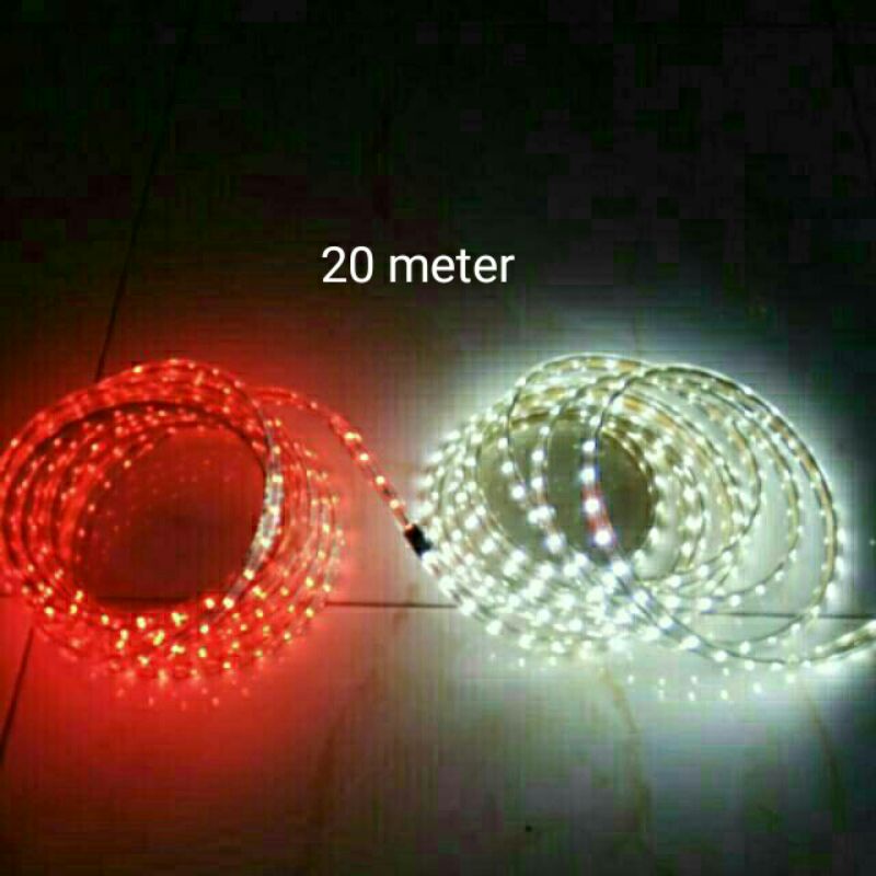 Jual LAMPU LED STRIP MERAH PUTIH PANJANG TOTAL 20 METER + ADAPTOR ...